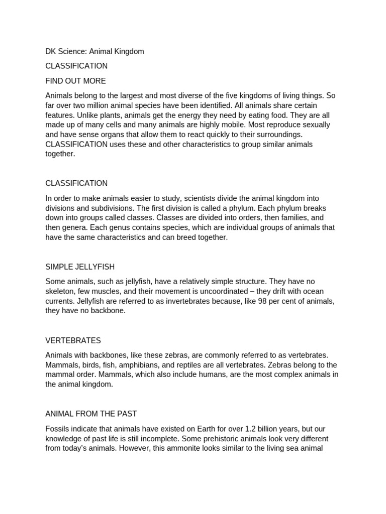 DK Science Animal Kingdom | PDF | Mammals | Vertebrates