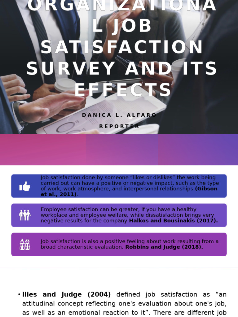 ORGANIZATIONAL JOB SATISFACTION SURVEY AND ITS EFFECTS | PDF | Job Satisfaction | Organizational ...