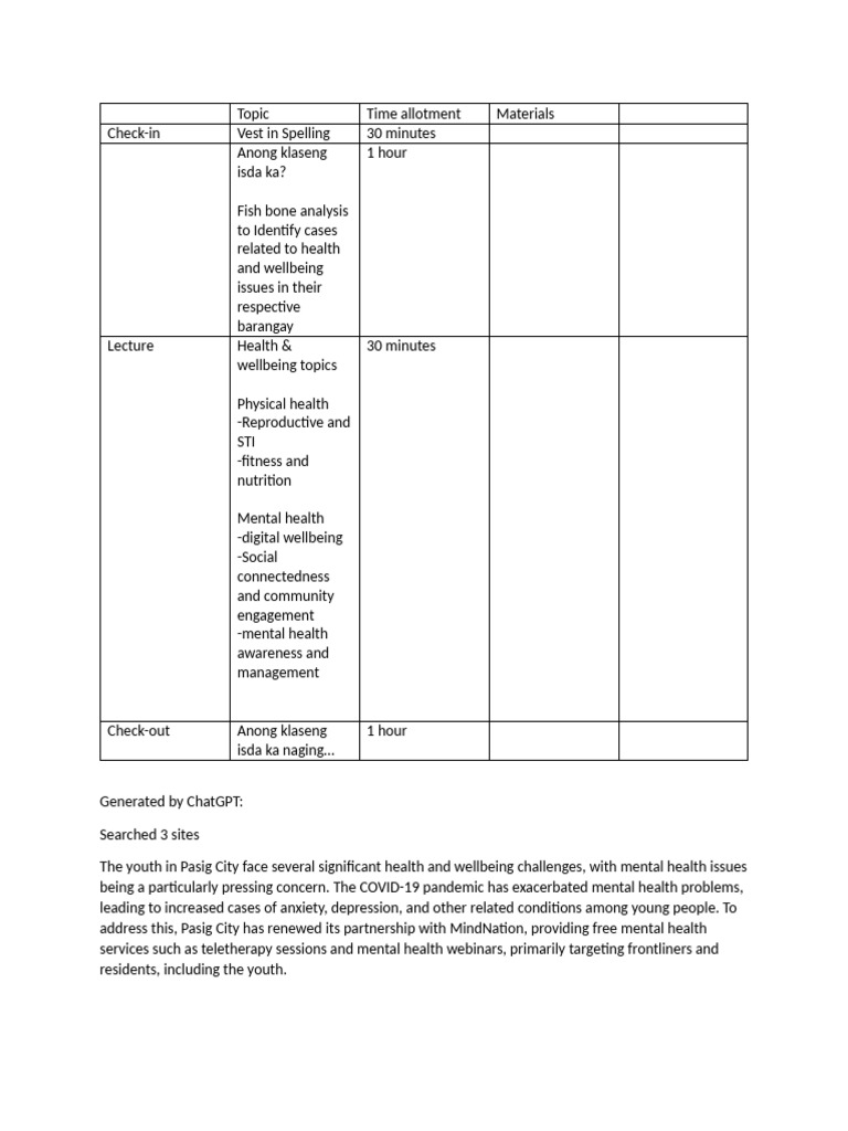 Module On Health and Wellbeing | PDF | Mental Health | Physical Fitness