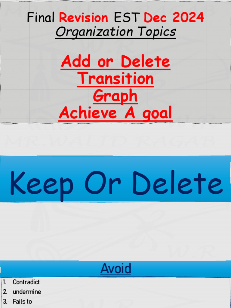 Day [6] Final Revision [Organization Topics] | PDF