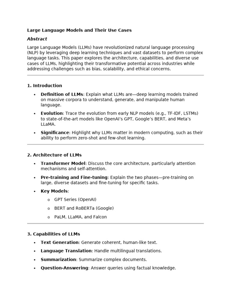 Large Language Models: Use Cases & Challenges | PDF | Computing ...