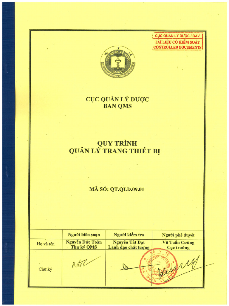 QT - QLD - 09 - 01 - Quy Trinh Quan Ly Thiet Bi Và CSHT | PDF