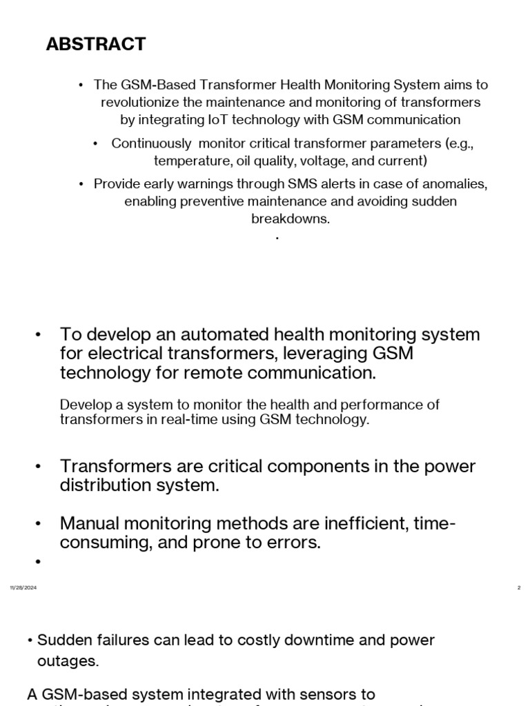 GSM Based Transformer Health Monitoring | PDF | Transformer | Internet ...