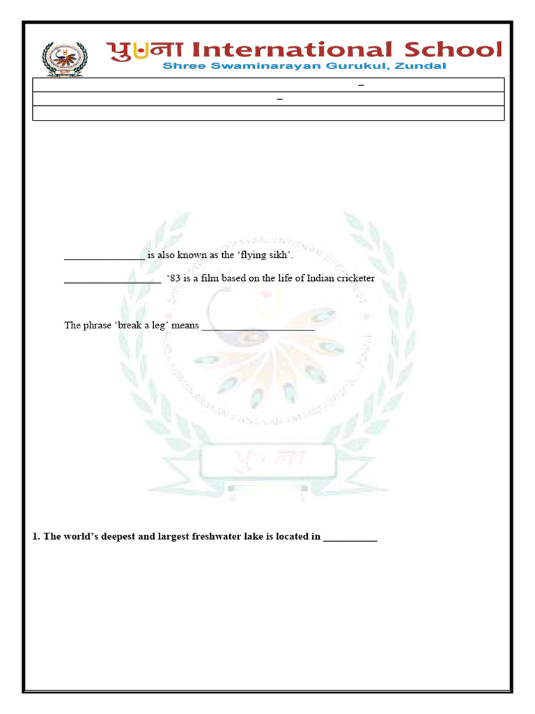 G3 GK Sa1 Assignment 24-25 | PDF