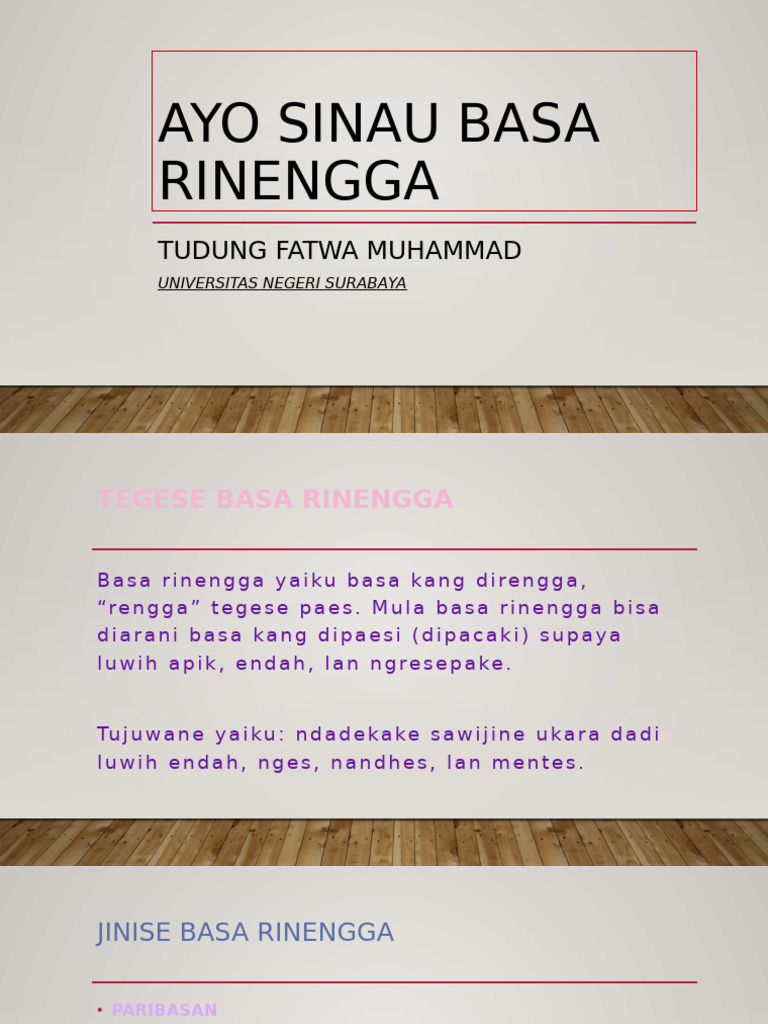 Ayo Sinau Basa Rinengga | PDF