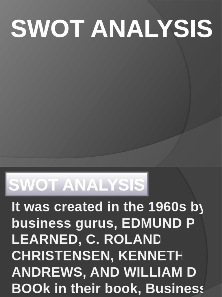 SWOT-ANALYSIS-1 | PDF | Swot Analysis | Business Economics