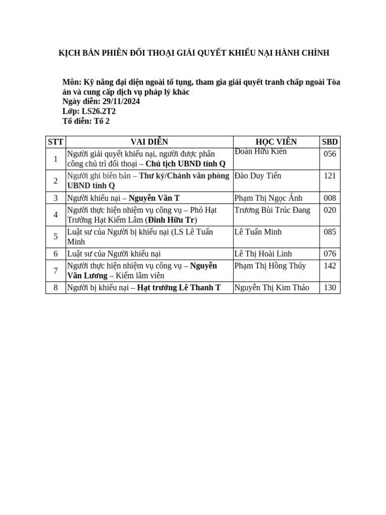 Kịch bản LS.HC.CS202 - Khóa đào tạo nghề luật sư | PDF