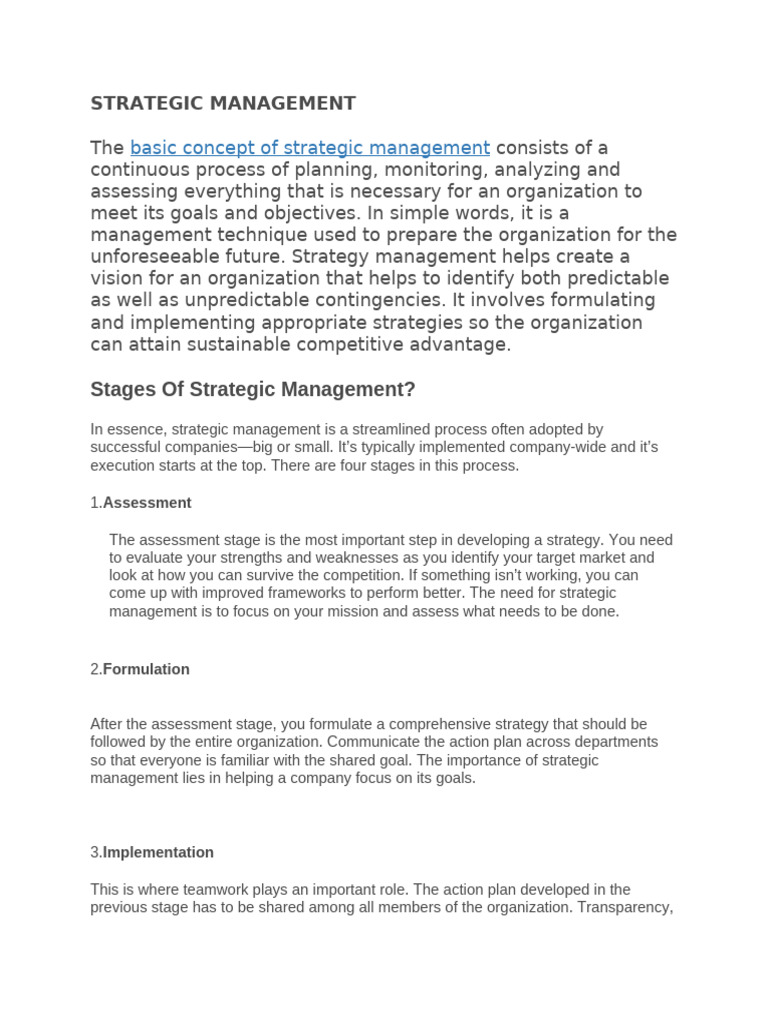 Introduction Strategic Management | PDF | Strategic Management ...