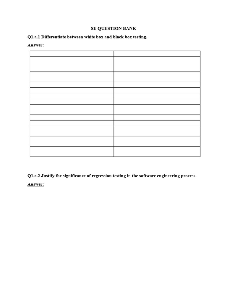 SE QUESTION BANK-2 | PDF | Software Testing | Usability