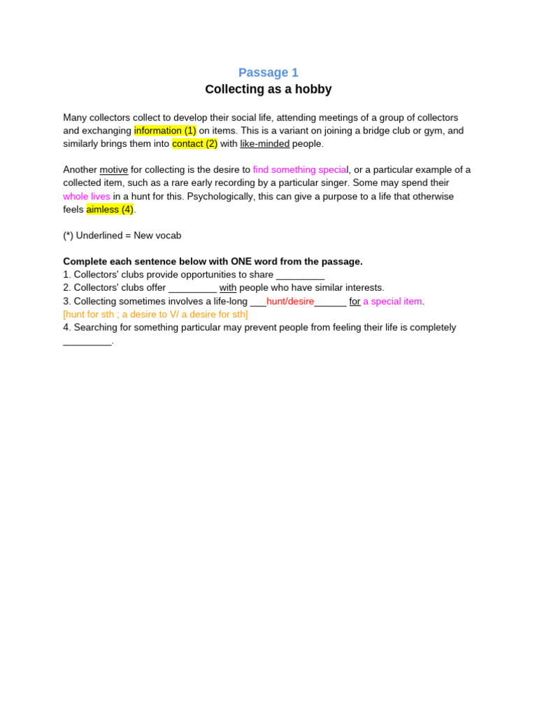 Bản Sao Của W8 - Sentence:Note Completion | PDF | Marie Curie | Dinosaurs