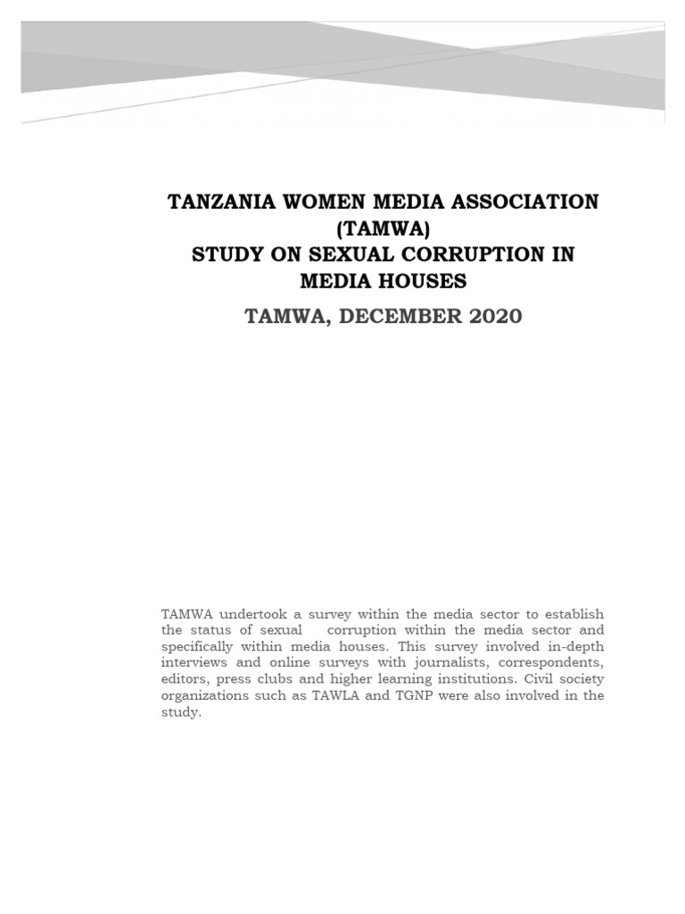 TAMWA Study On Sexual Corruption December 2020 | PDF | Corruption ...