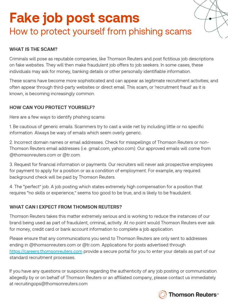 Fake Job Posting Scam Careers Site | PDF