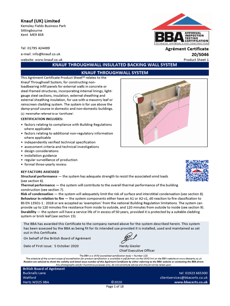 Knauf Throughwall Insulated System Guide | PDF | Drywall | Wall