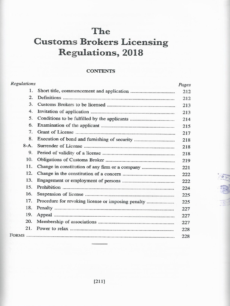 Customs Brokers Licensing Regulations, 2018 | PDF