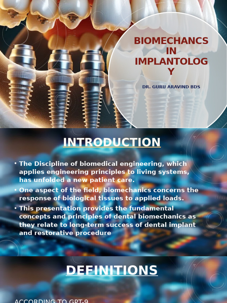 BIOMECHANCS IN IMPLANTOLOGY | PDF | Stress (Mechanics) | Dental Implant