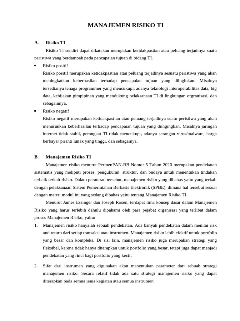 Manajemen Risiko Ti | PDF