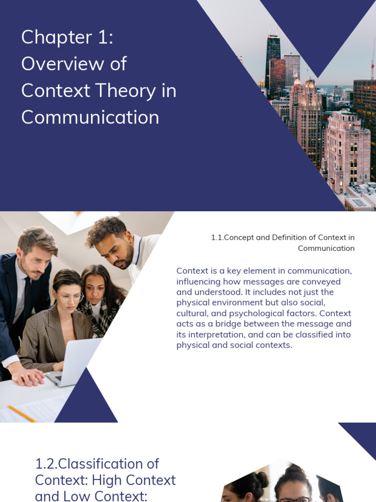 Chapter 1 Overview of Context Theory in Communication | PDF ...