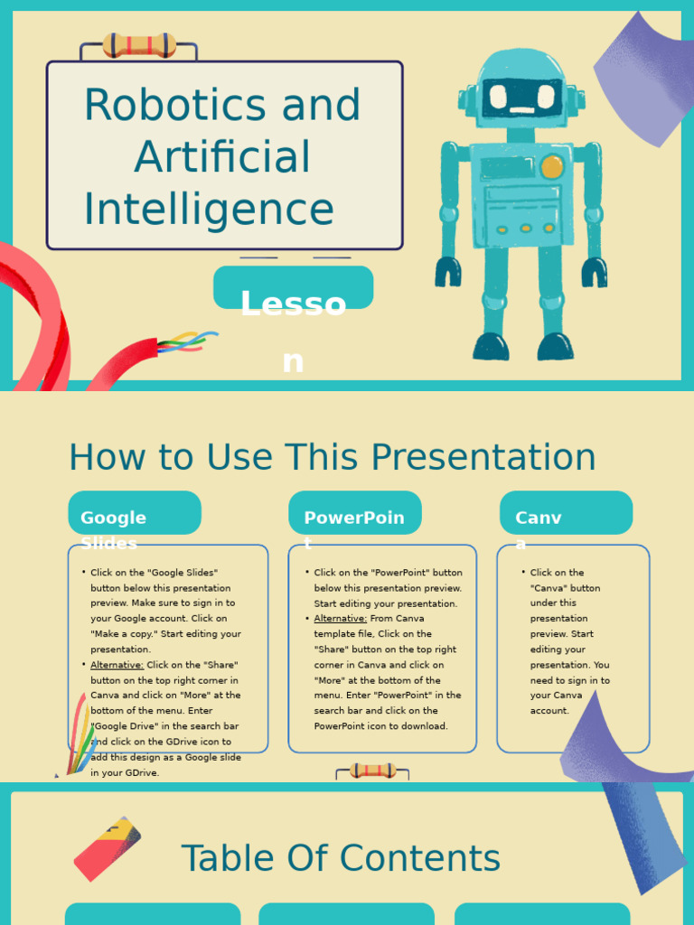 Robotics and Artificial Intelligence Lesson | PDF | Microsoft Power Point | Computing
