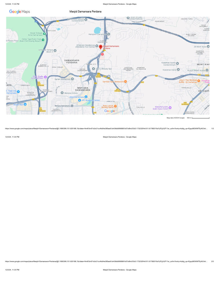 Masjid Damansara Perdana - Google Maps | PDF