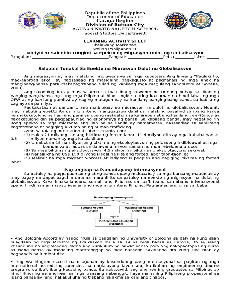 Q2 Mod.4 - Saloobin Tungkol Sa Epekto NG Migrasyon Dulot NG ...