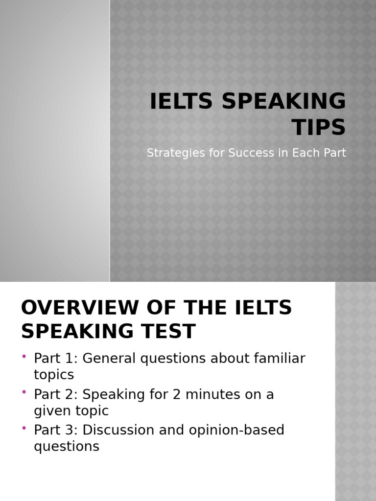 IELTS Speaking Test Success Tips | PDF | Fluency | Stress (Linguistics)