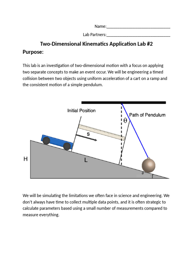 2D-Kinematics-Design-Lab-02 | PDF | Pendulum | Kinematics