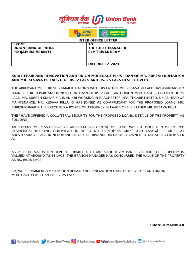 Loan Proposal for Suresh Kumar | PDF