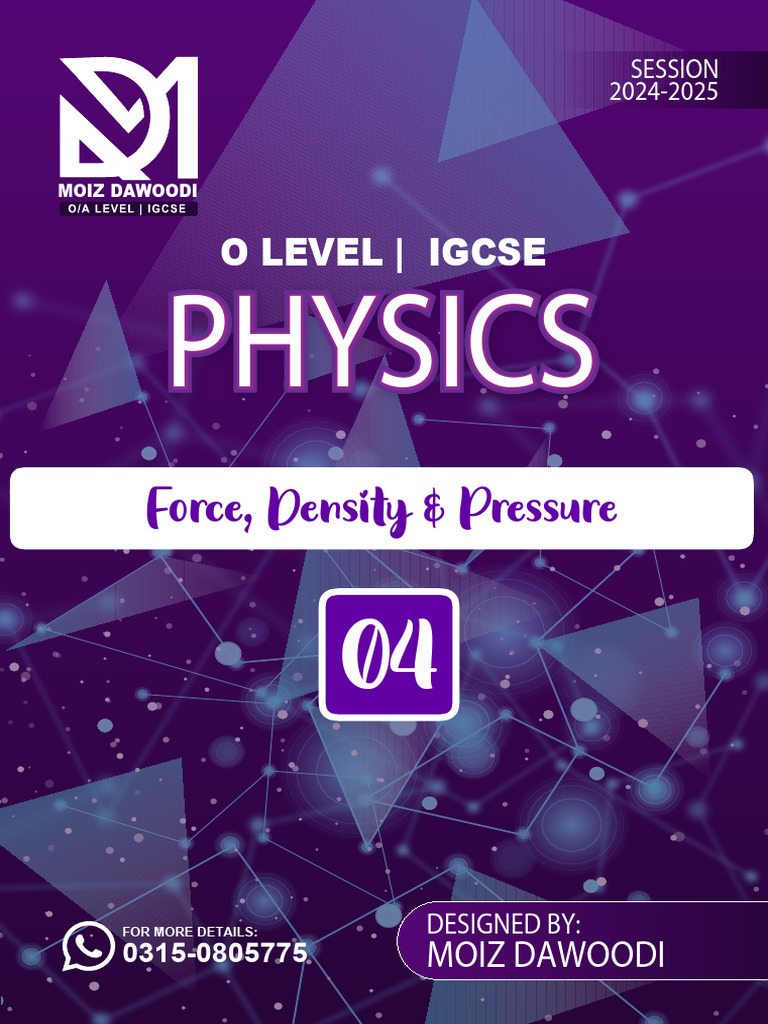 4 Force, Density & Pressure - 241203 - 202116 | PDF