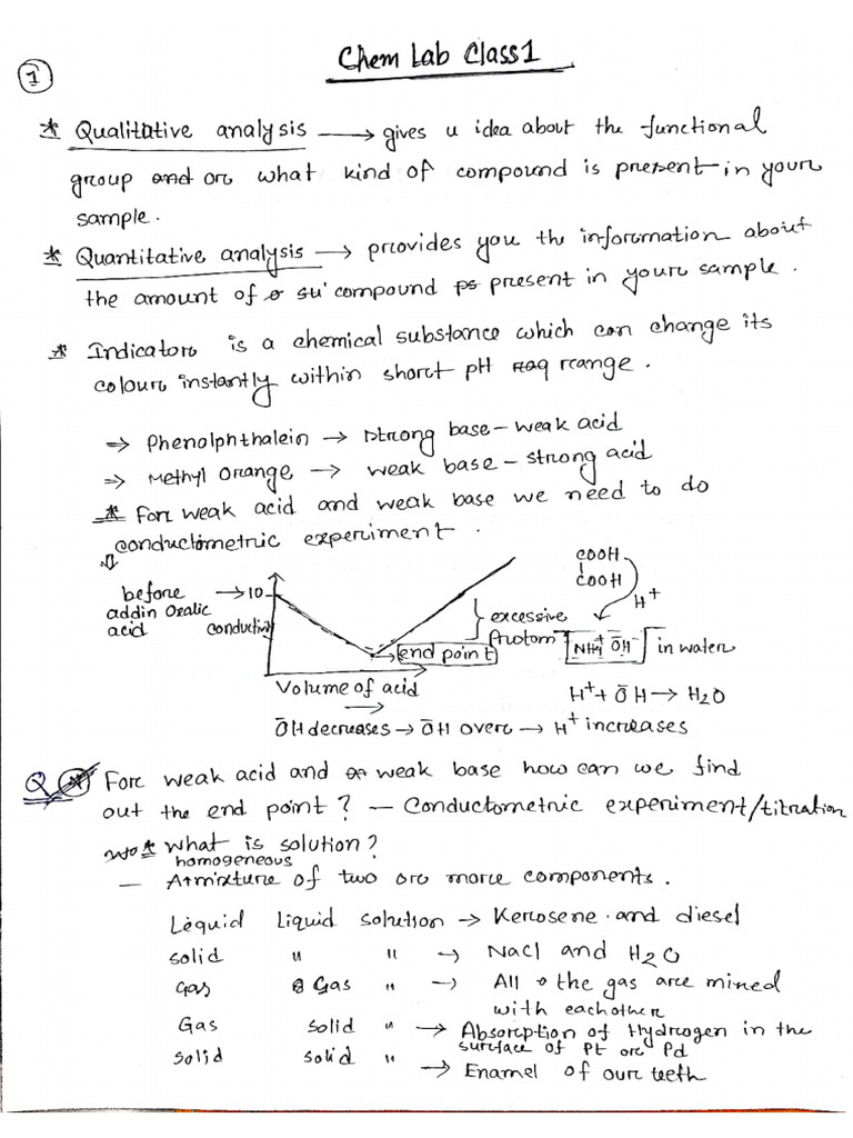 Chem Lab Notes | PDF