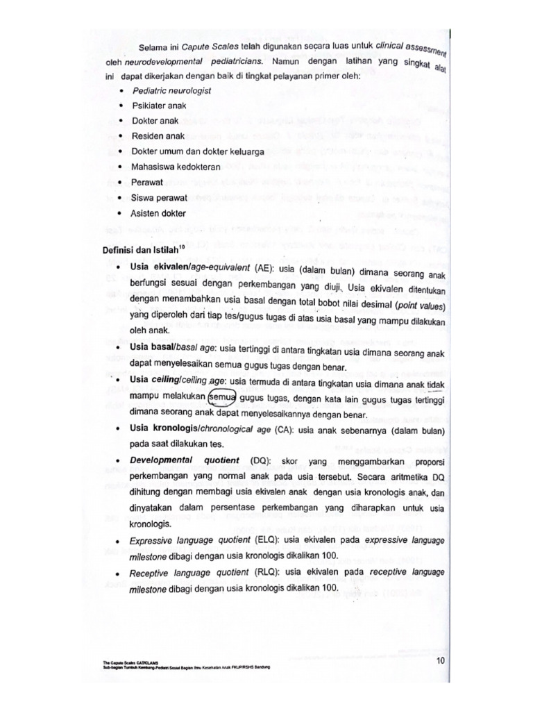 Selama Ini Capute Scales Telah Digunakan Secara Luas Untuk Clinical Assessment | PDF