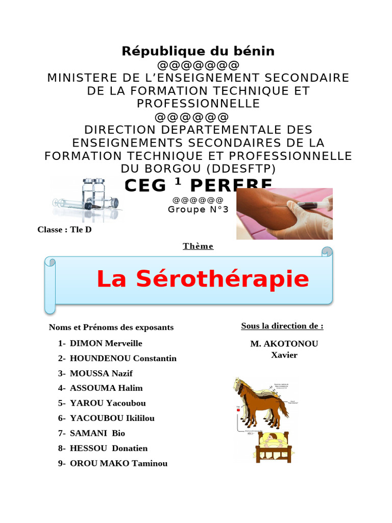 Comprendre la Sérothérapie | PDF | Infection | Médecine