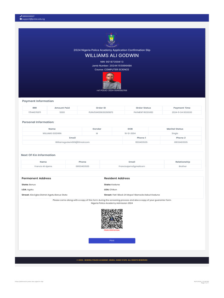 Nigeria Police Academy Admission Portal POLAC | PDF | Nigeria