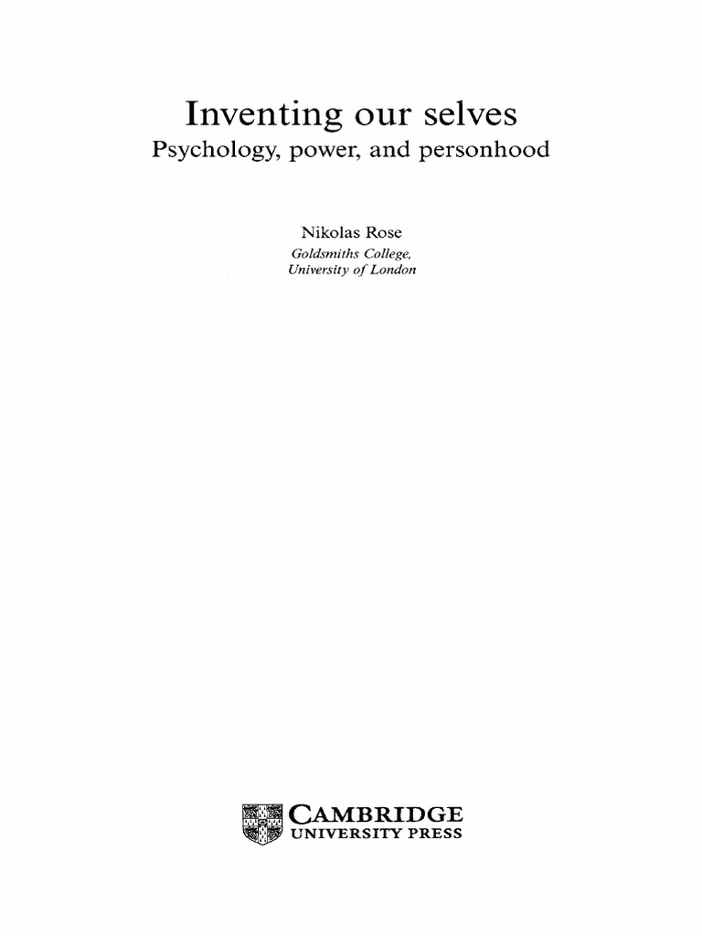 Inventing Ourselves Nicolas Rose | PDF