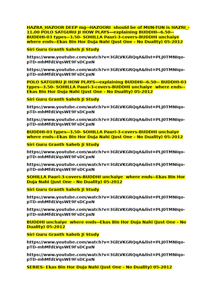 HAZRA - HAZOOR DEEP MG - HAZOORI Should Be of MUN-TUN Is HAZRI - 11.00 POLO SATGURU JI HOW PLAYS ...