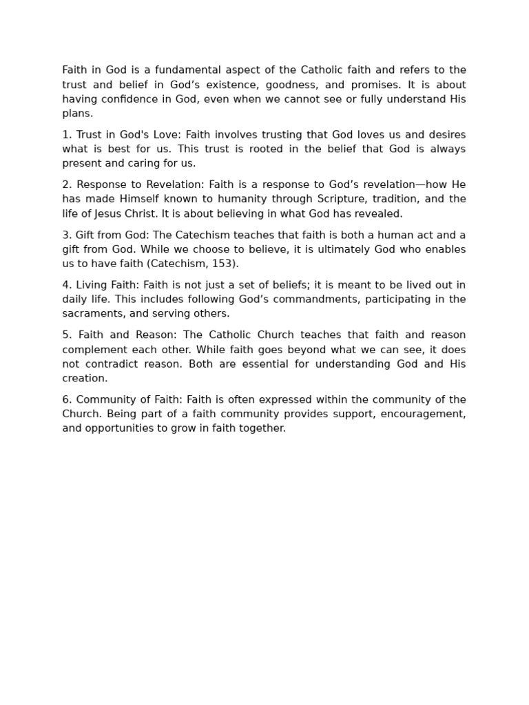 Understanding Catholic Faith Basics | PDF