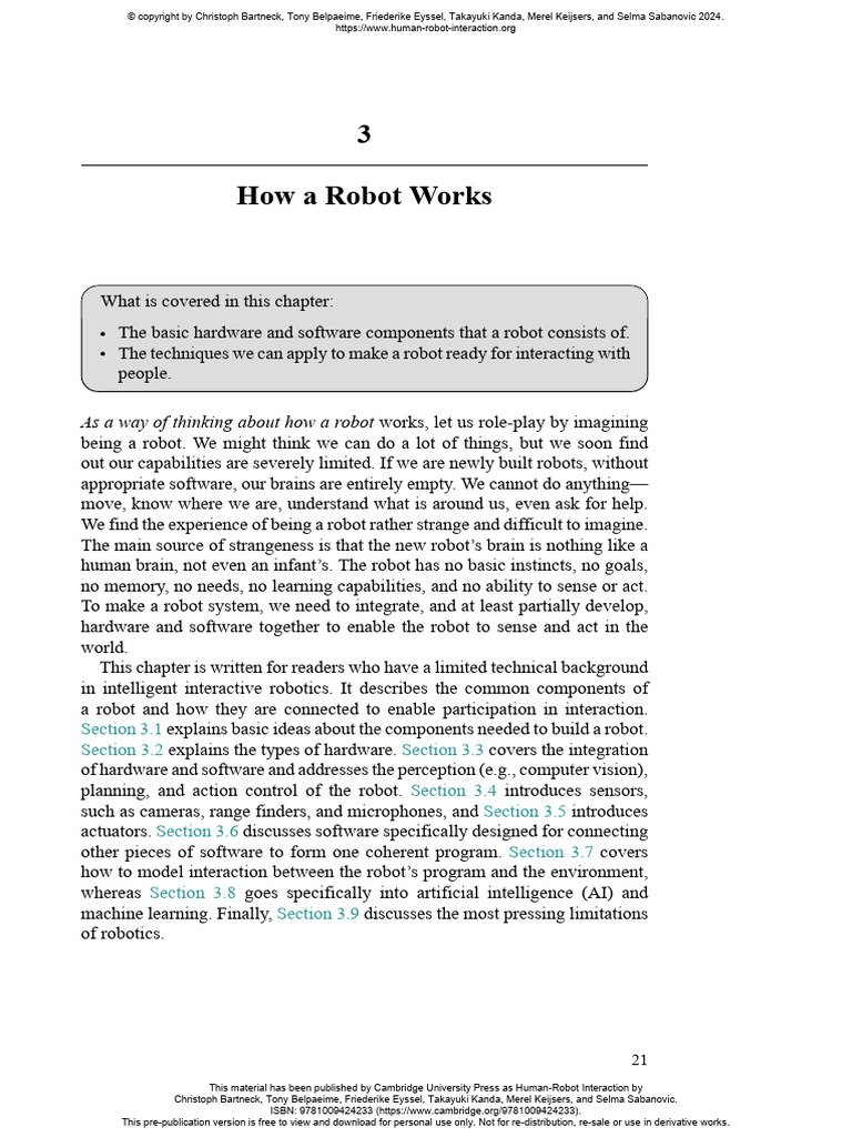 03 How A Robot Works | PDF | Computer Vision | Operating System