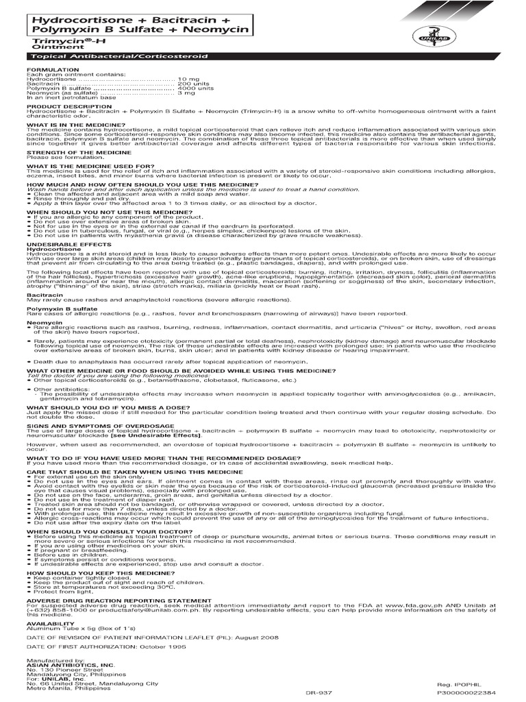 Trimycin H PIL | PDF