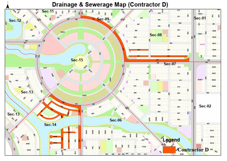 Drainage & Sewerage Map (Contr D) | PDF
