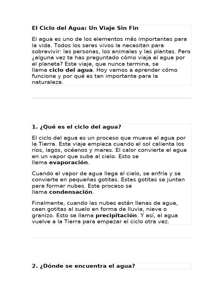 Comprensión Lectora 1º | PDF | Agua | El ciclo del agua
