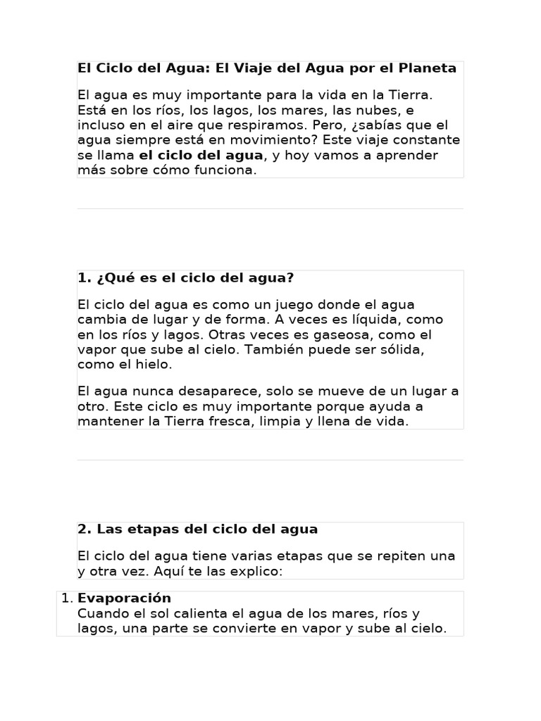 Comprensión Lectora 2º | PDF | Agua | El ciclo del agua