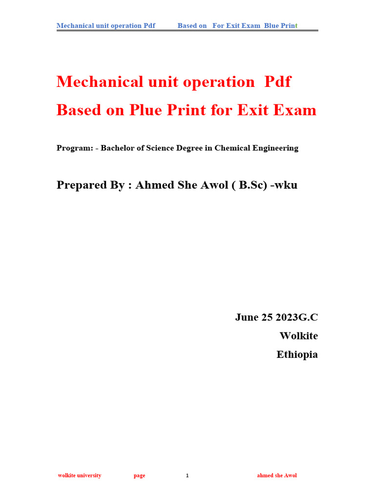 Mechanical Unit Operations Overview | PDF | Mill (Grinding) | Filtration