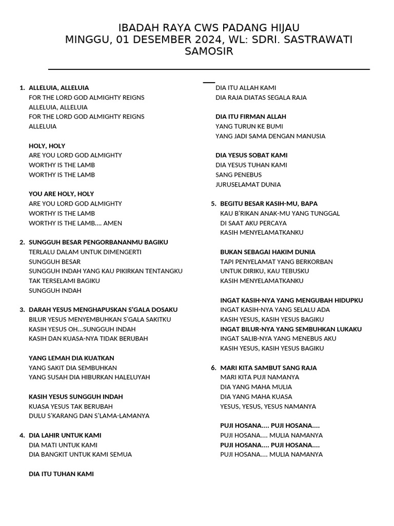 Lagu Pra Paskah | PDF