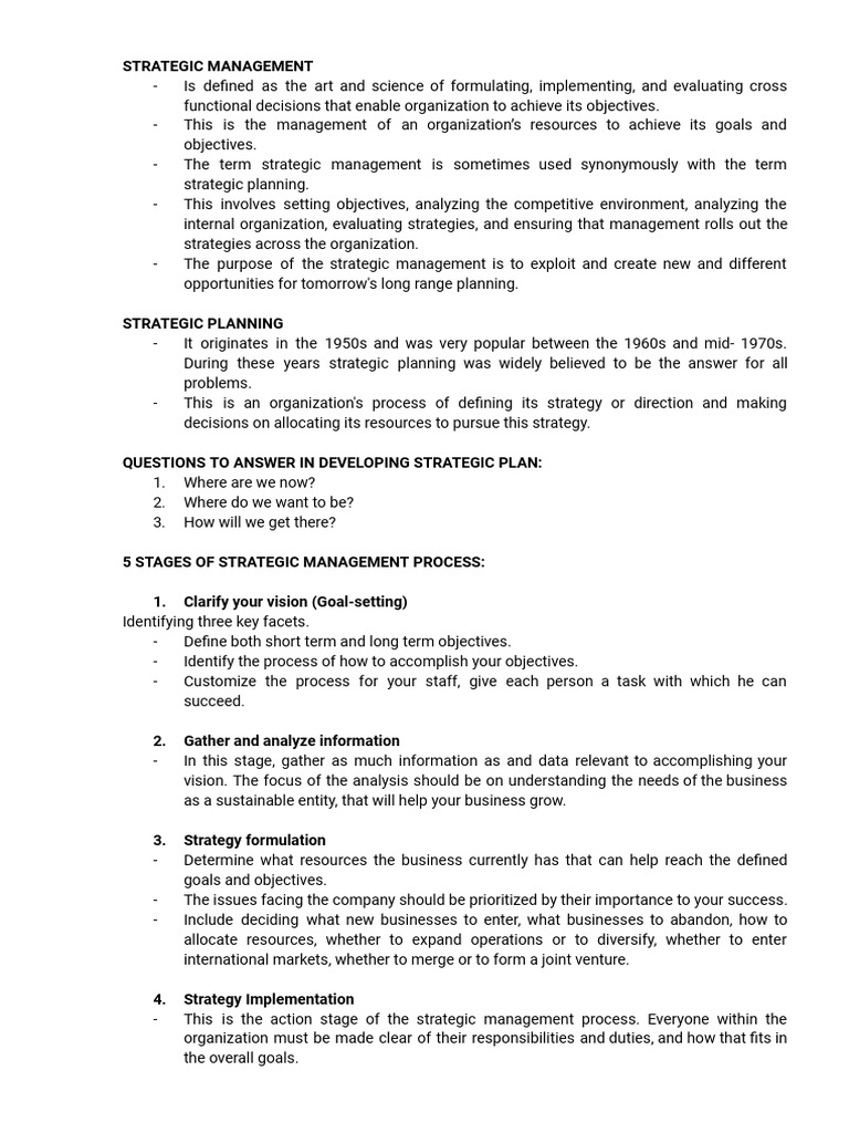 Strategic Management Pdf Strategic Management Brand