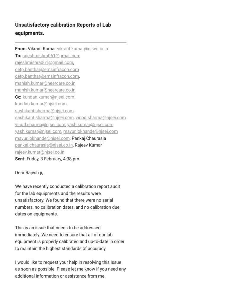 Calibration Report | PDF