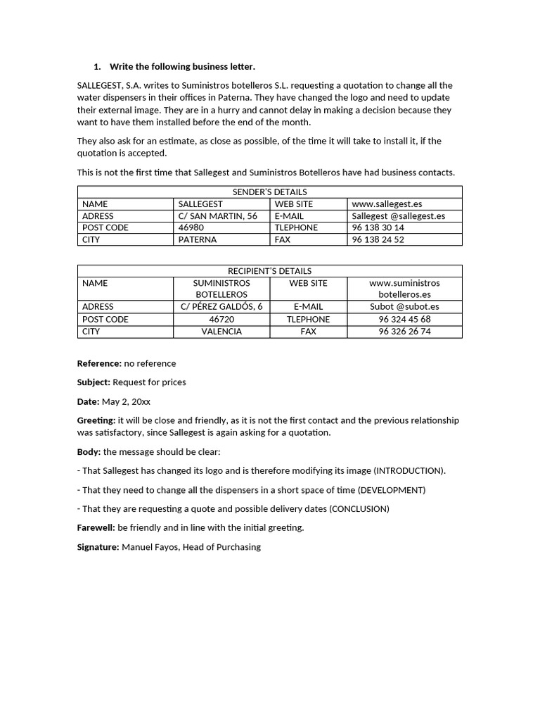 Activity Letter | PDF