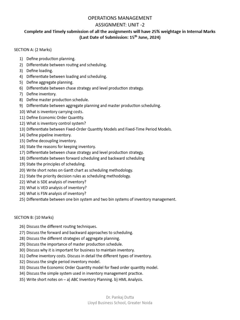 ASSIGNMENTS_UNIT_3 | PDF