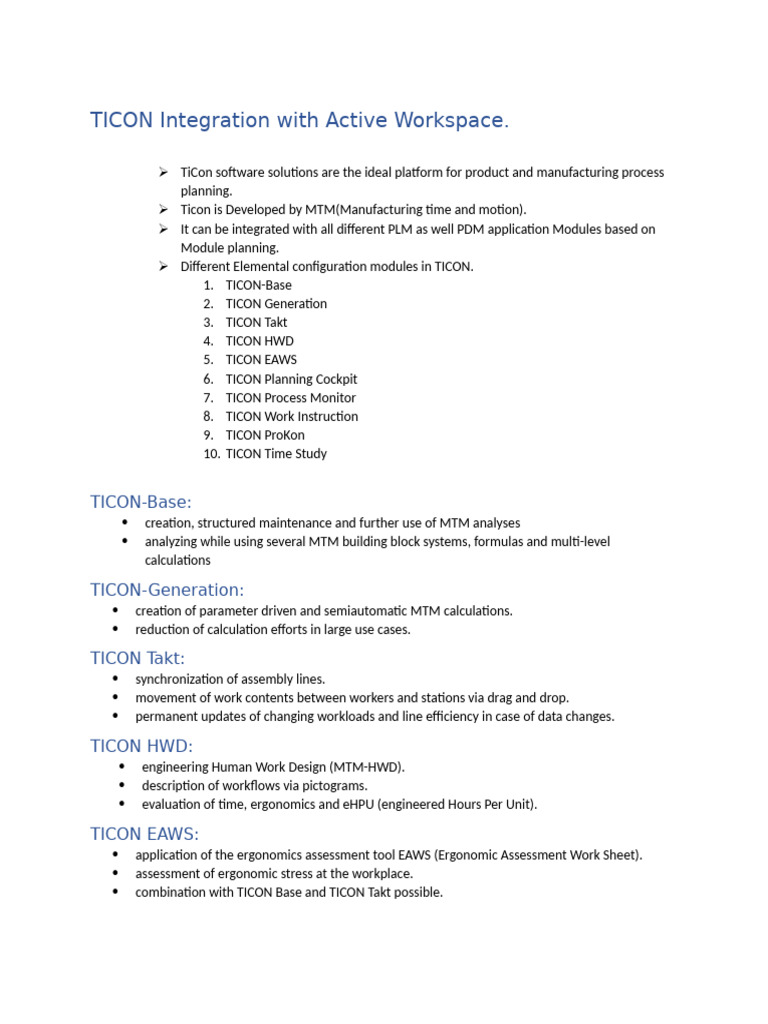 TICON Integration With Active Workspace 1 1 | PDF | Product Lifecycle ...