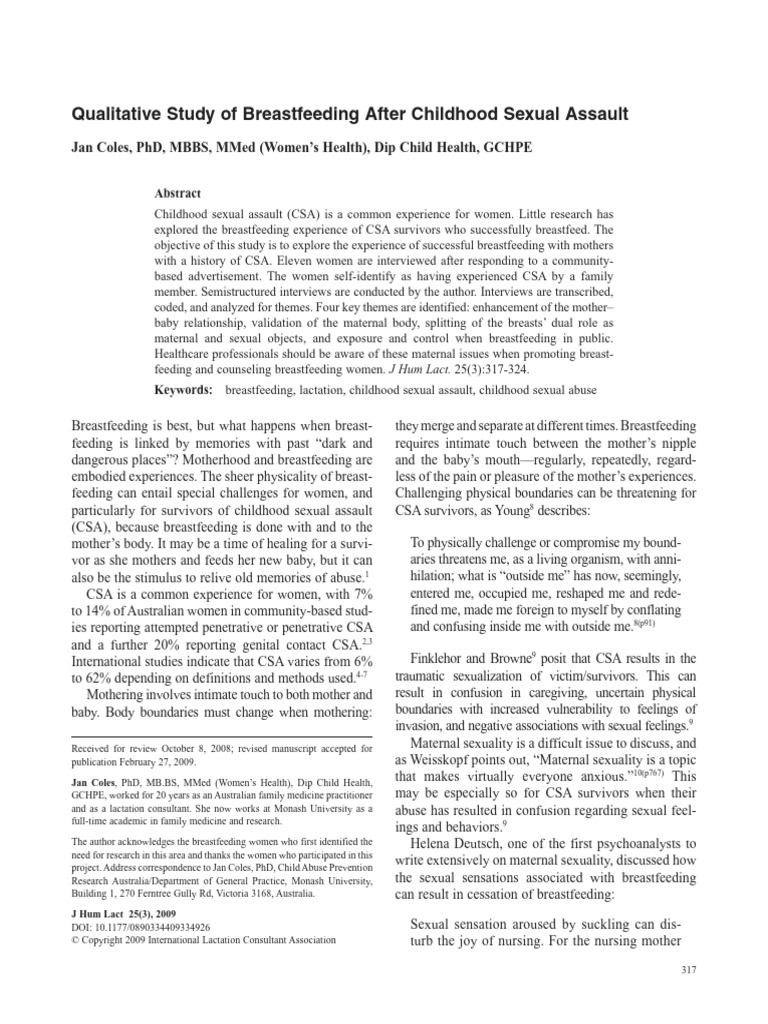 Coles Abuse and BF Qualitative | PDF | Breastfeeding | Infants