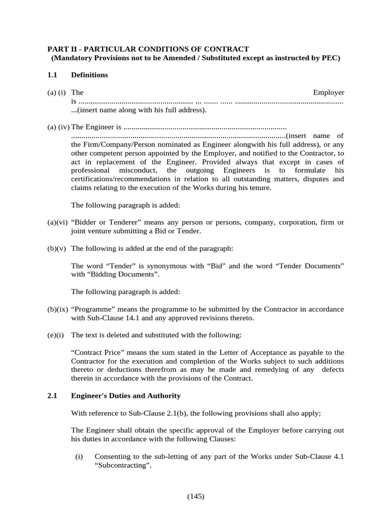 STD Form of Bidding Docs (Civil Work) | PDF | Employment | Legal Liability