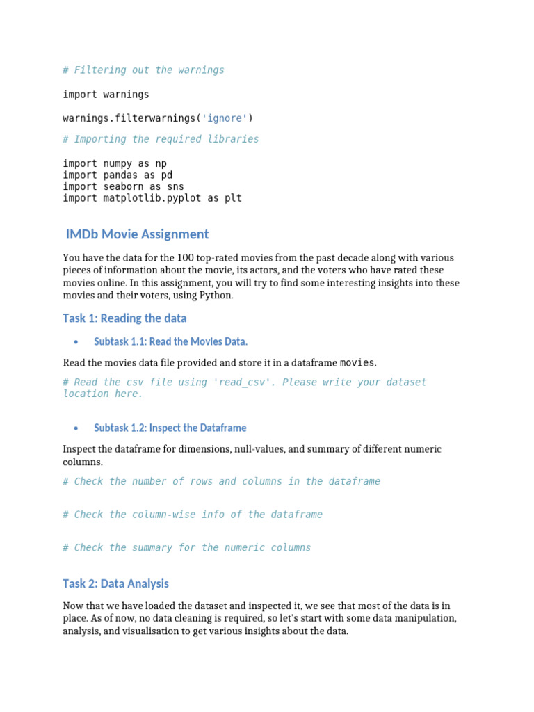 Vertopal.com IMDb+Movie+Assignment Stub | PDF | Computer Programming | Computing